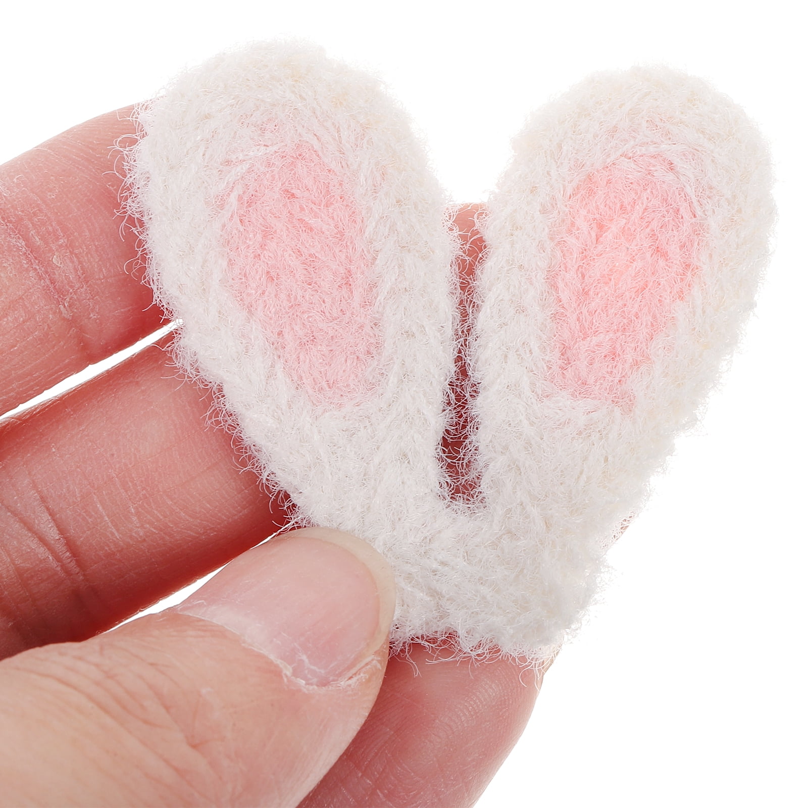POPETPOP 20pcs Plush Rabbit Ear DIY Craft Rabbit Ear Hair Clips ...