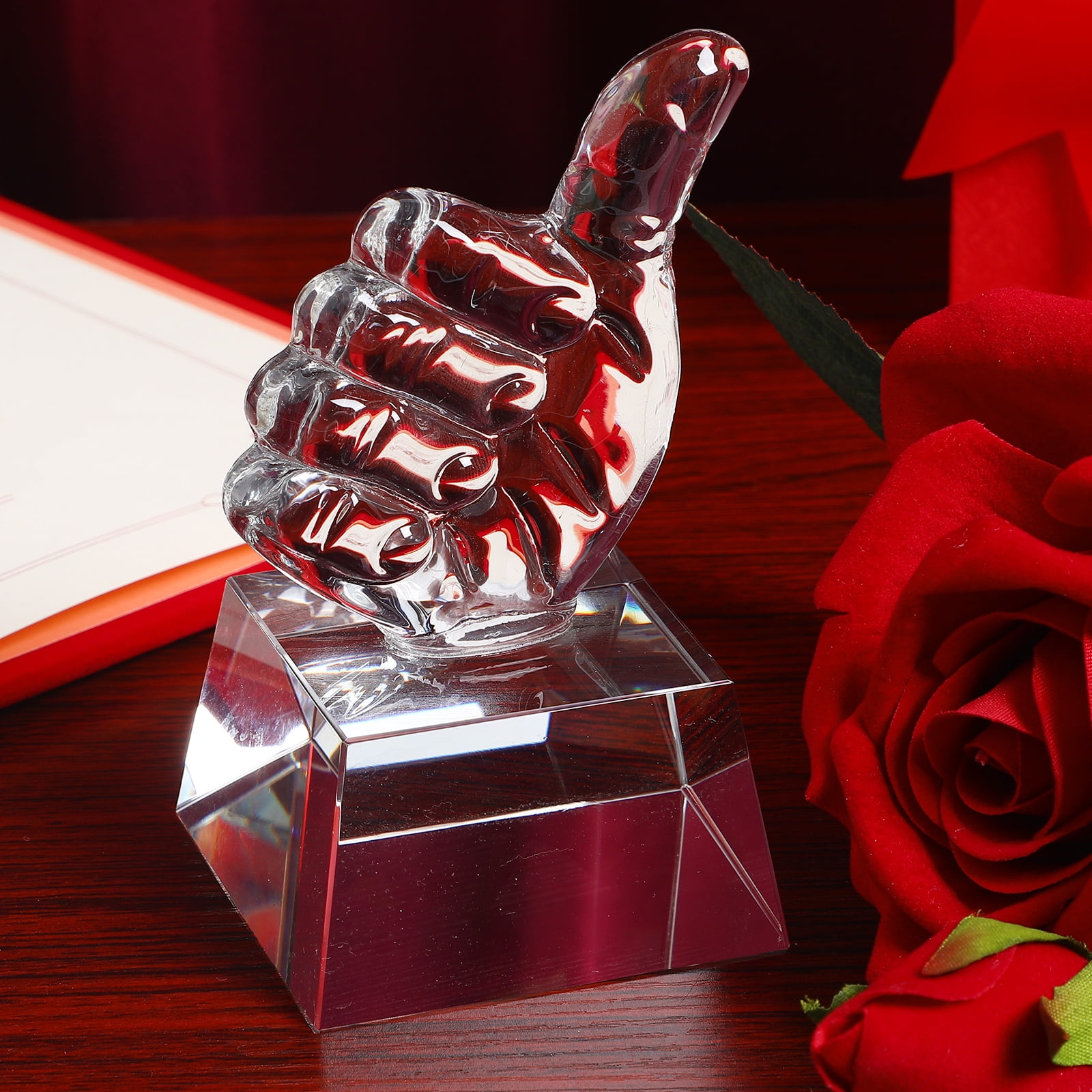 POPETPOP 2pcs Award Trophy Desk Crystal Trophy Decors Winner Finger ...