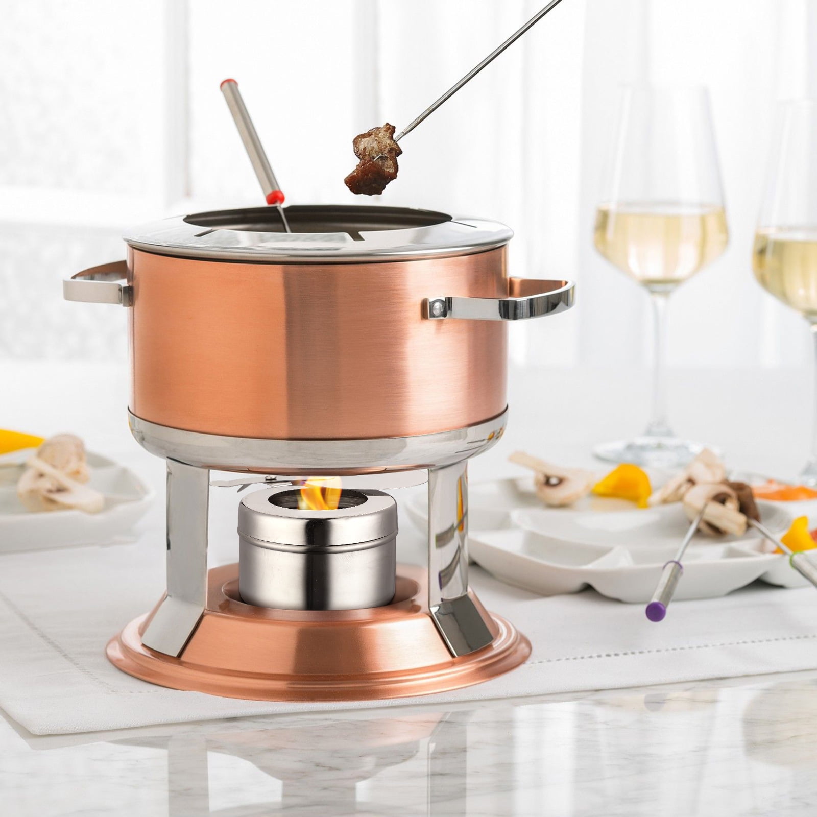 POPETPOP Buffet Set Food Warmer Stainless Steel Fuel Holders Silver ...