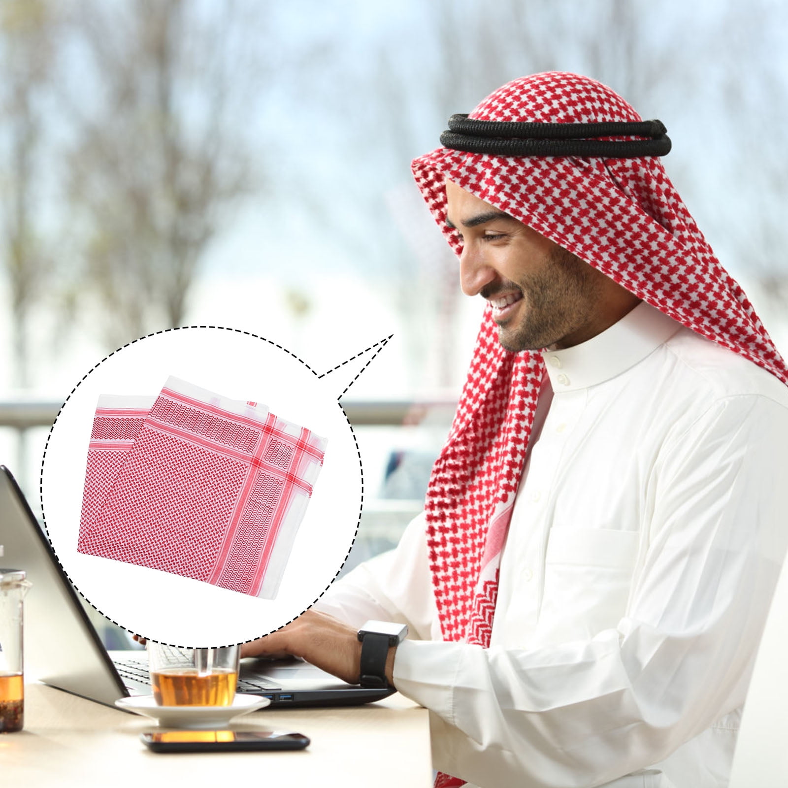 POPETPOP Arab Scarf Dubai Headscarf Arab Turban for Men Saudi Arabia ...