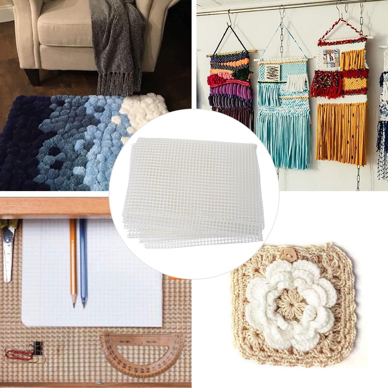 POPETPOP Blank Rug Hooking Mesh DIY Rug Making Tapestry Mesh Craft ...