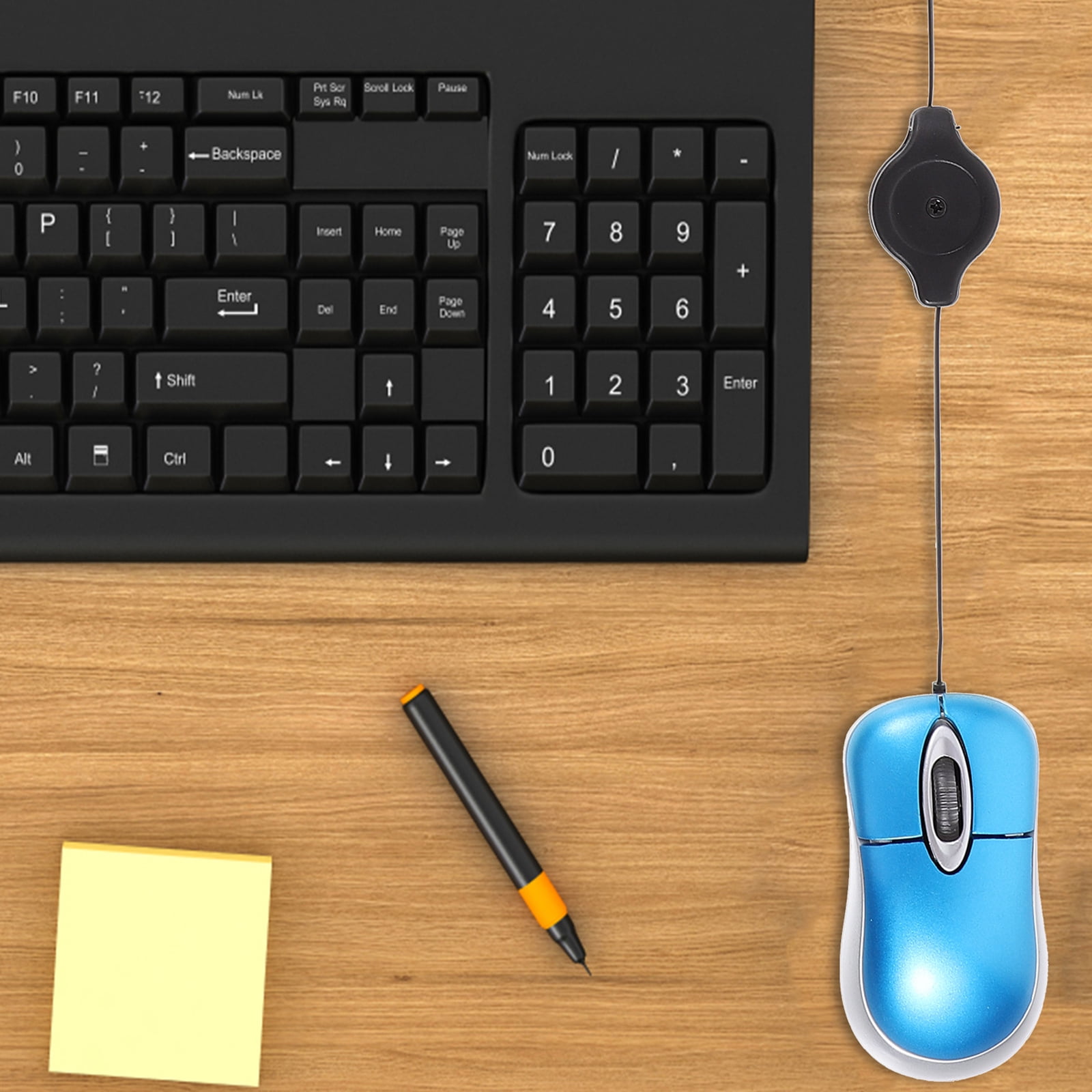 POPETPOP Mini Compact Travel Optical Mouse Retractable Cord Plug and ...