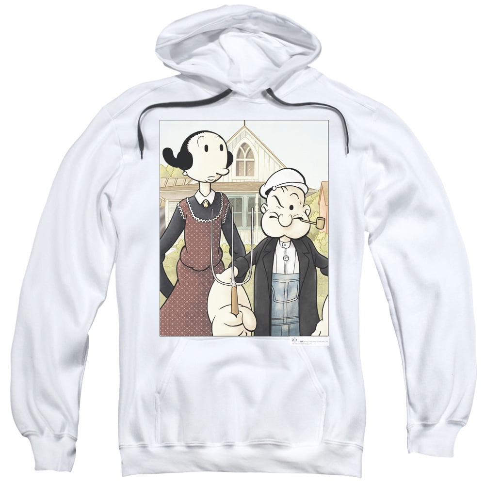 POPEYE/POPEYE GOTHIC-ADULT PULL-OVER HOODIE-WHITE-MD - Walmart.com