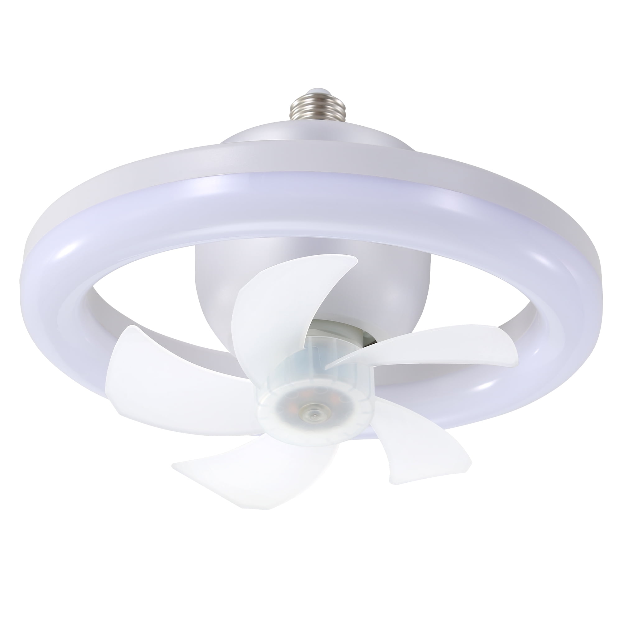 POPFAN 8 Inch 5 PC Blades 360° Rotating 3-Speed 3-Color Socket Ceiling ...