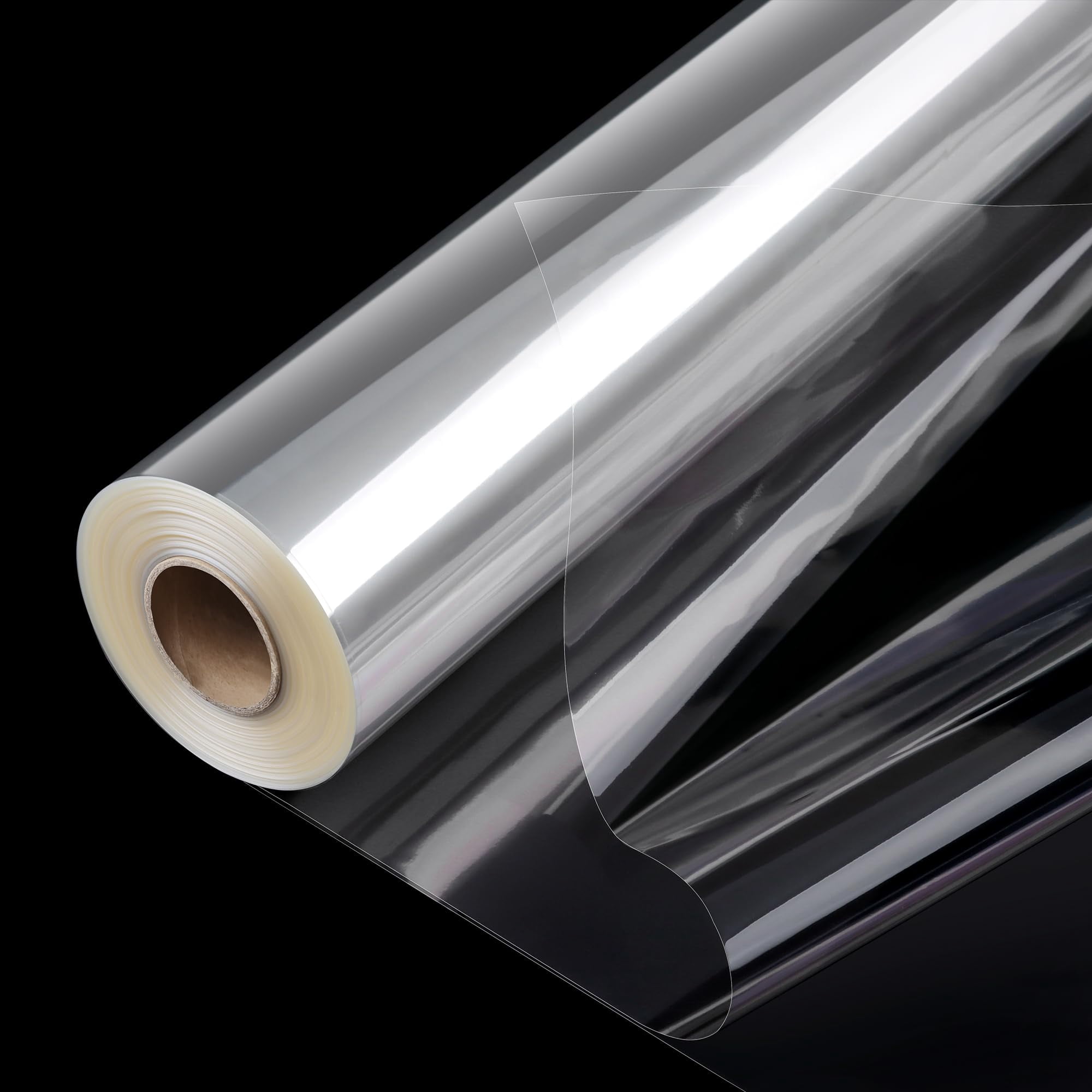 POPGIFTU 148 ft Clear Cellophane Wrap Roll (34 in x 148 ft)-3 Mil ...