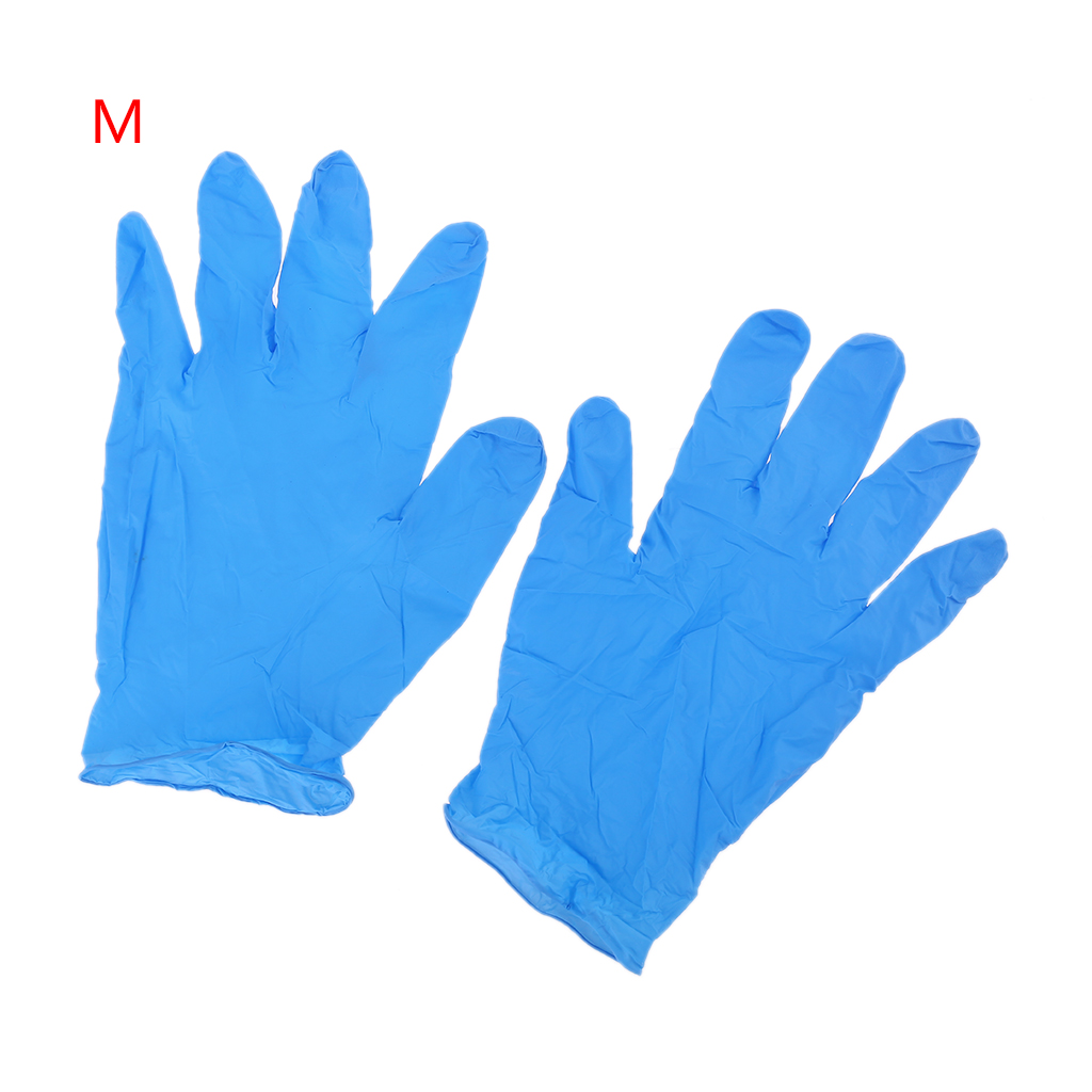 POPLIS 100pcs Navy Blue Waterproof Disposable Washing Cleaning Nitrile ...