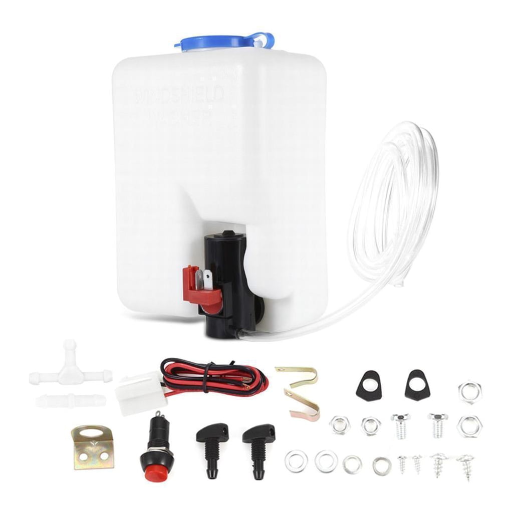 POPLIS 12V 1.5L Replacement Windshield Tank with Jets Wiring Water Pump ...