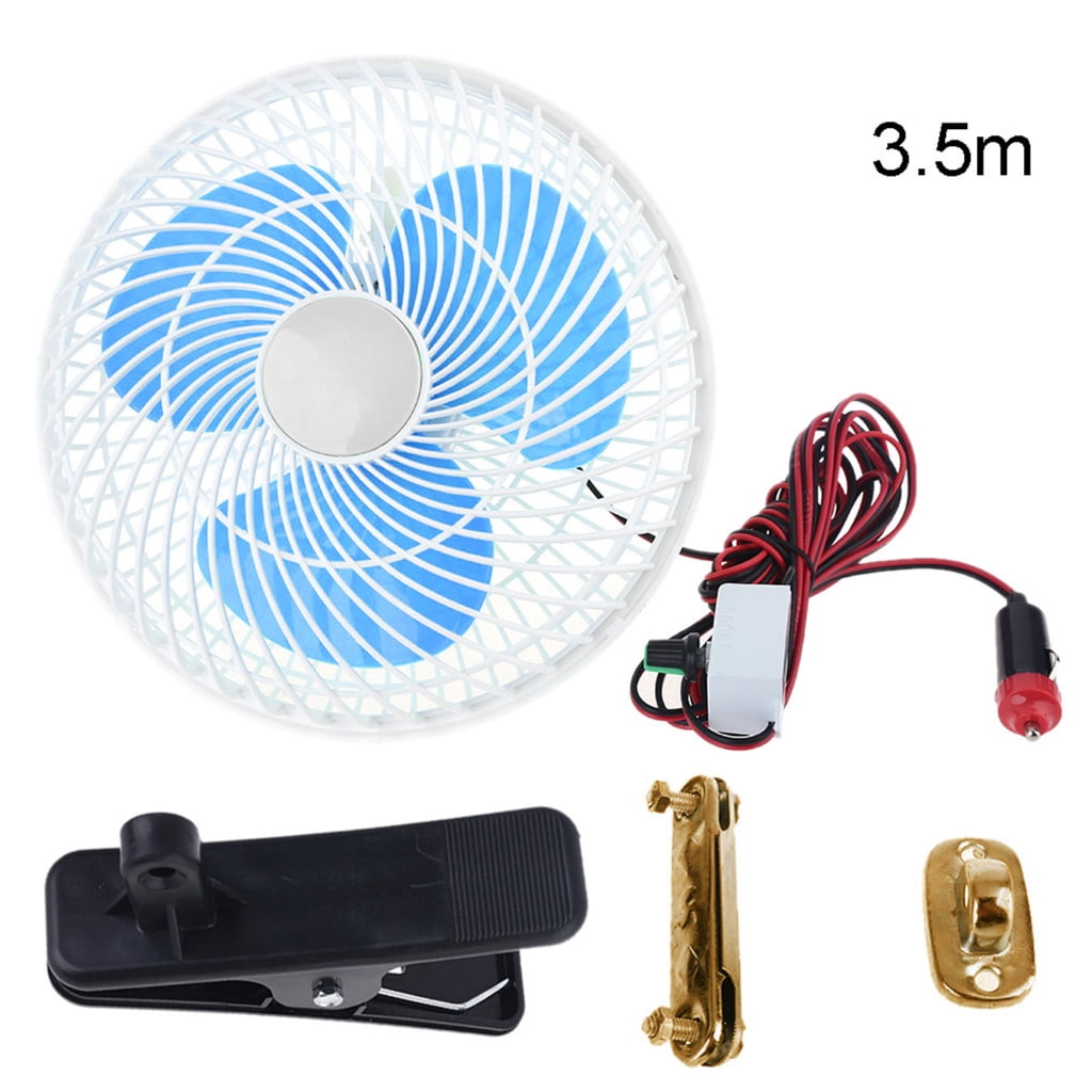 POPLIS 12V Car Electric Fan With Swing Clip Portable Low Noise Cooling ...
