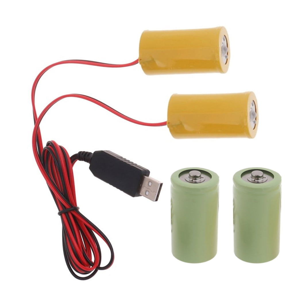 POPLIS 2in1 D Battery Eliminators Replace 1.5V LR20 D Batteries USB ...