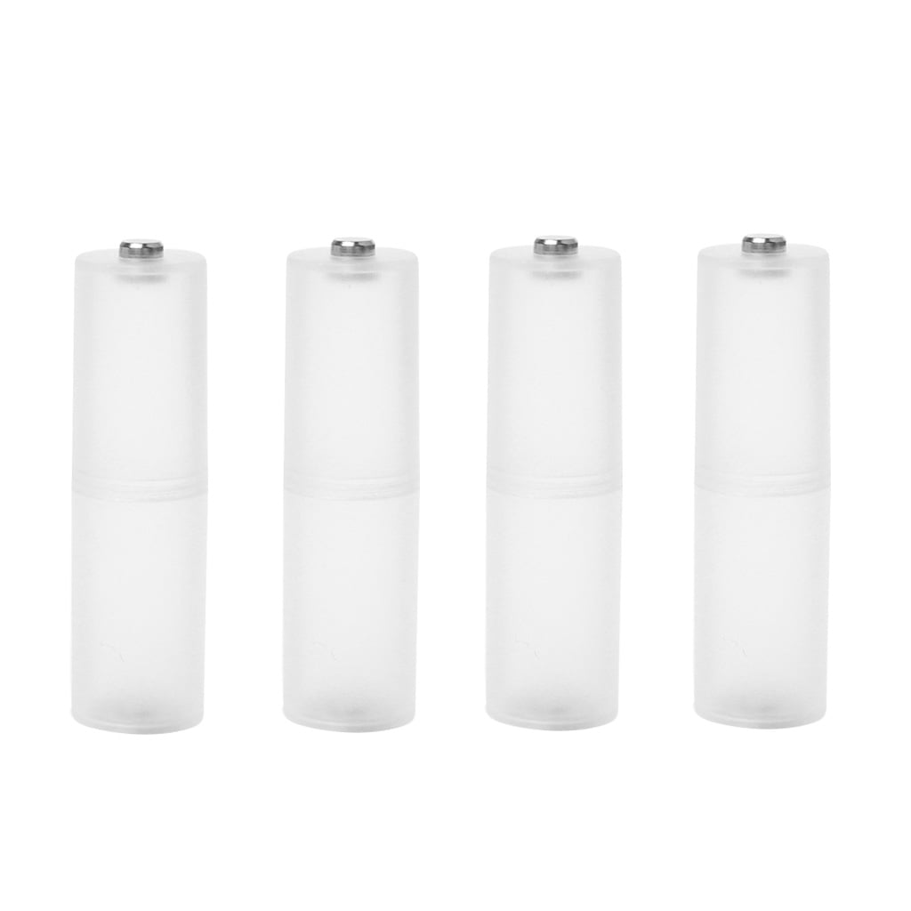 POPLIS 4Pcs AAA To AA Size Portable Battery Converter Adapter Spacer ...