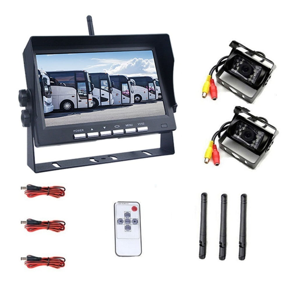 POPLIS 7 inch Car Monitor Screen Camera For Truck Bus RV Trailer ...