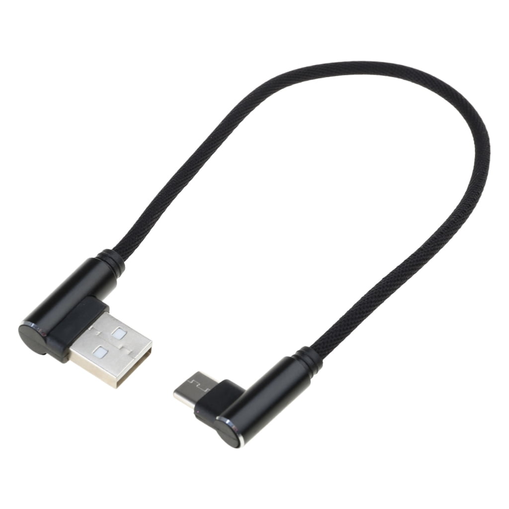 POPLIS Black/ Blue/Red 90 Degrees 0.25m Double Elbow Type c USB Cable ...