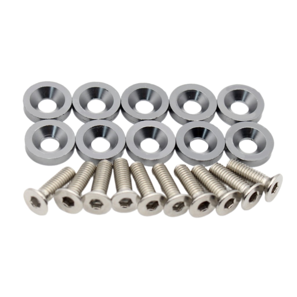 POPLIS Car License Plate M6 Screws Fasteners Washer Bumper Engine ...