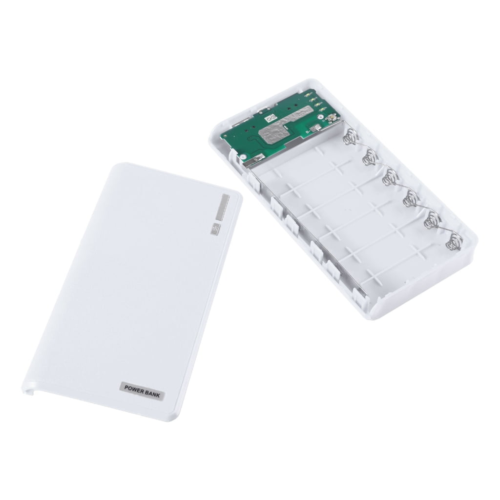 POPLIS Dual USB Power Bank 6x 18650 External Backup Battery Charger Box ...