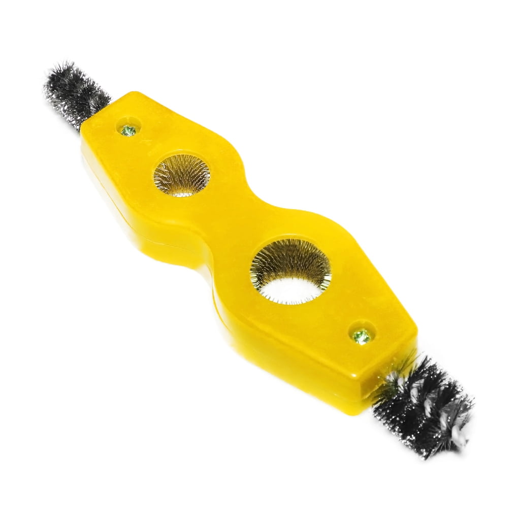 POPLIS Pipe Brush Battery Terminals Brush Double Head Double Hole ...