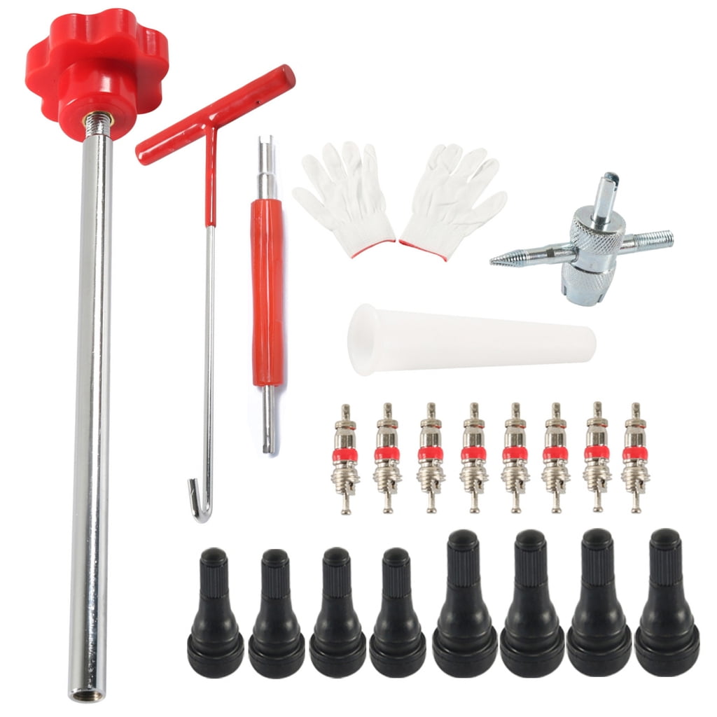 POPLIS Quick Change Tire Valves Tool Kit Tire Valves Stem Cores ...
