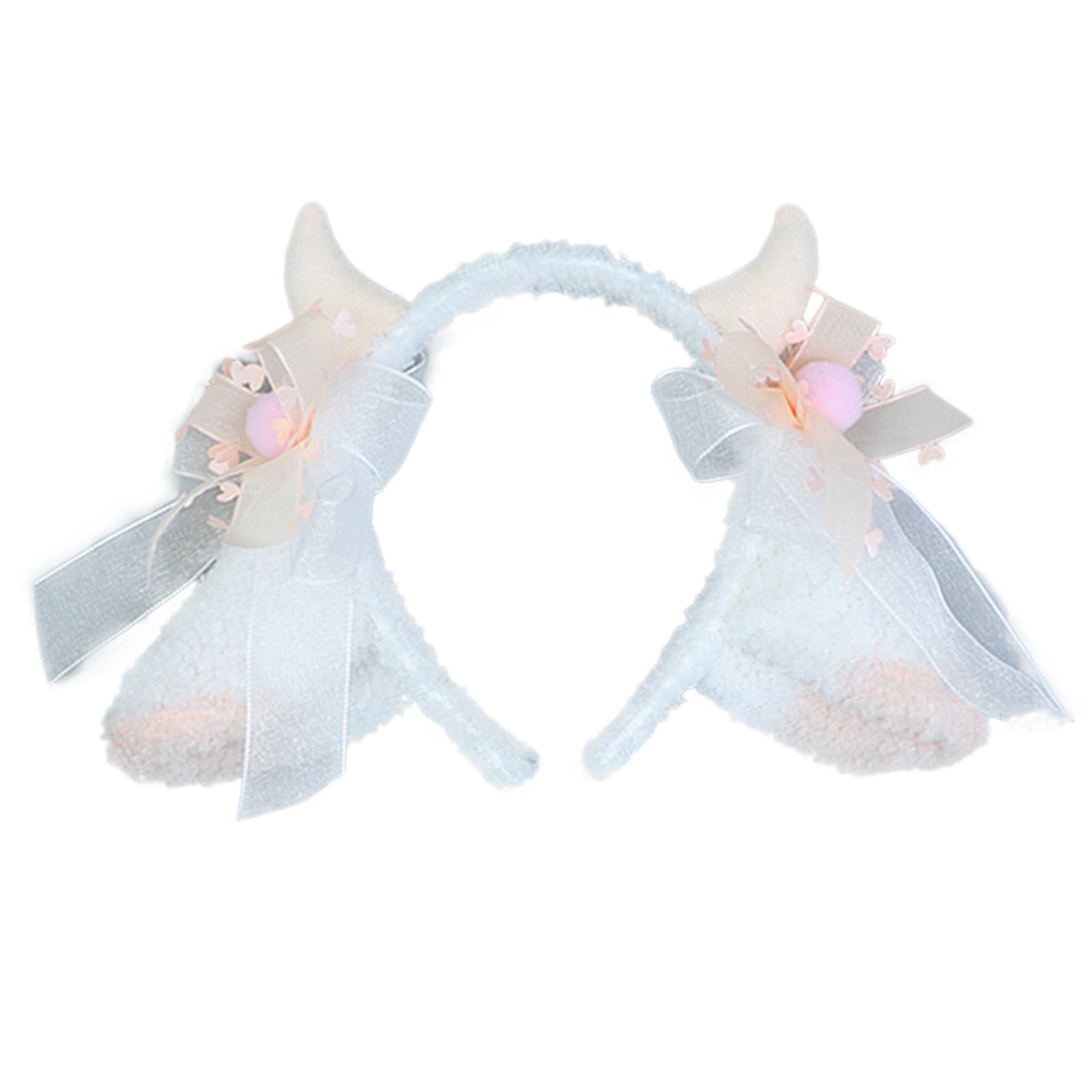 POPLIS Sheep Ear Headband Cute Plush Sheep Ears Hairband Sheep Horn ...