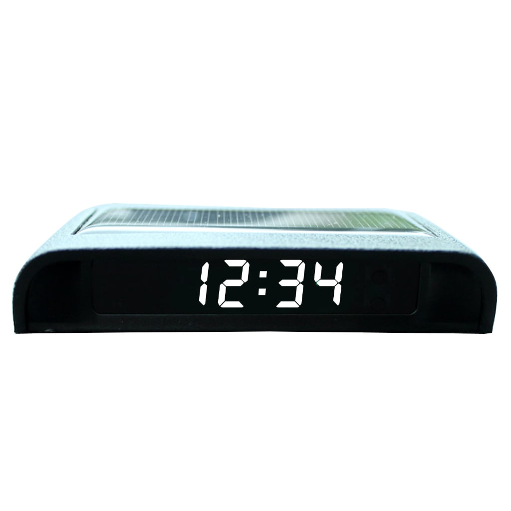 POPLIS Solar Energy Charged Car Dashboard Clock with Luminous Hands ...