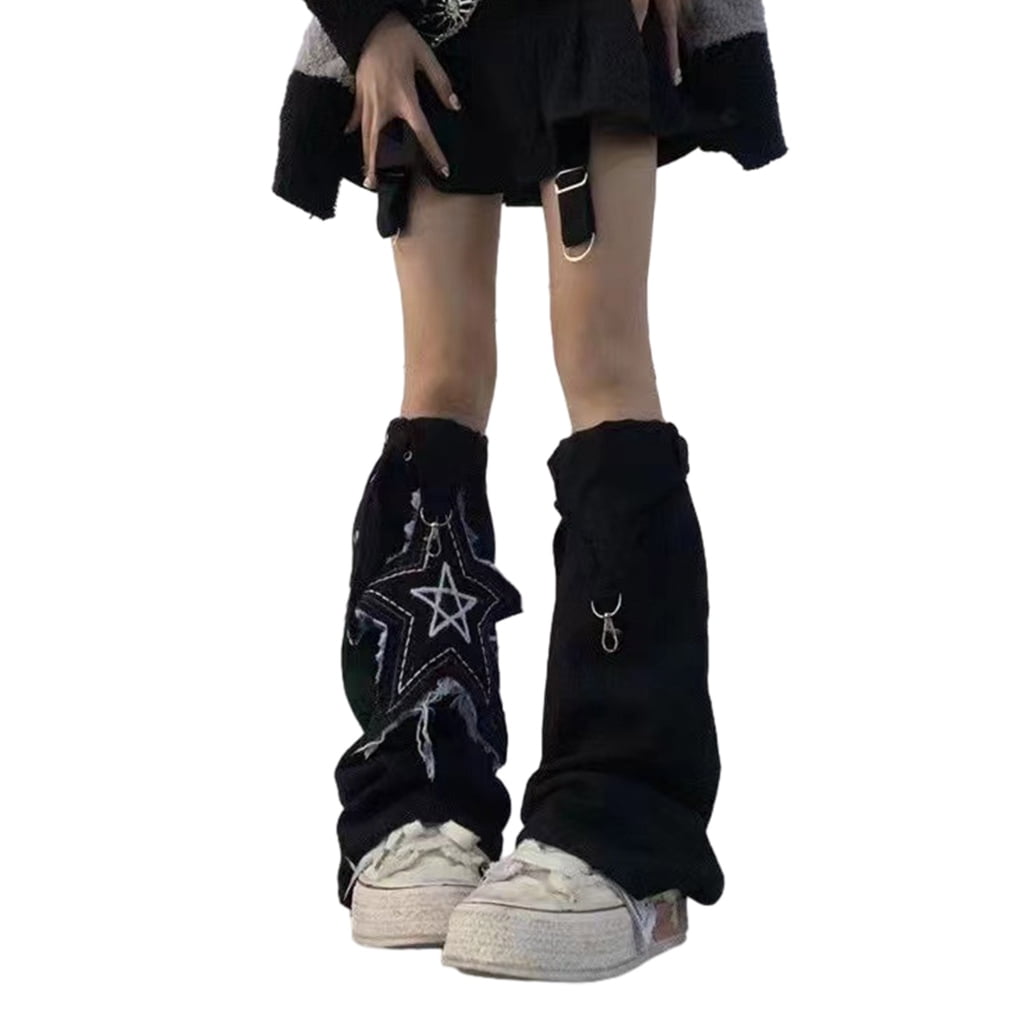POPLIS Trendy Leg Warmers with Star Decorations Adjustable Star Charm ...