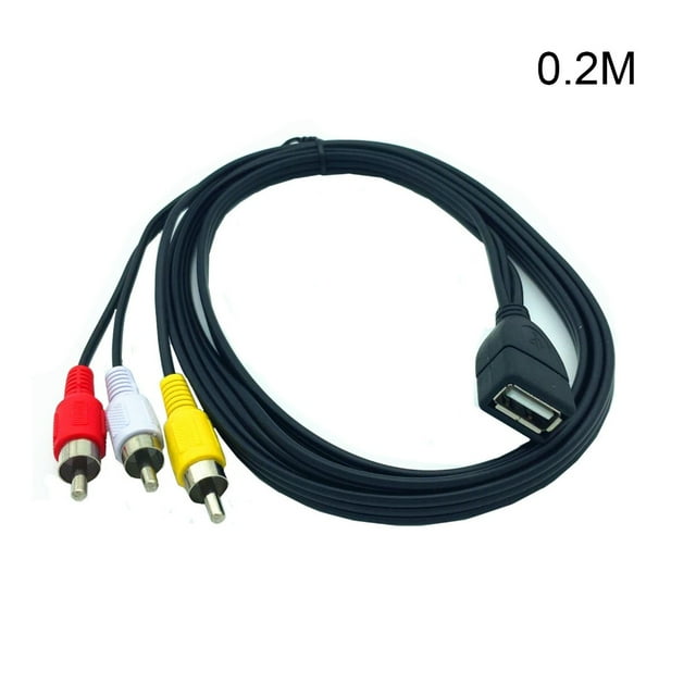 POPLIS USB A Female to 3RCA RGB Male TV Audio Video Composite Adapter ...