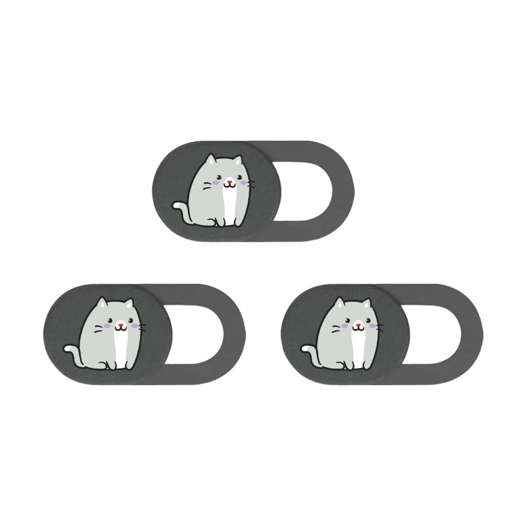 POPLIS Webcam Cover Slide Universal Phone Camera Cover Cartoon Kitten ...