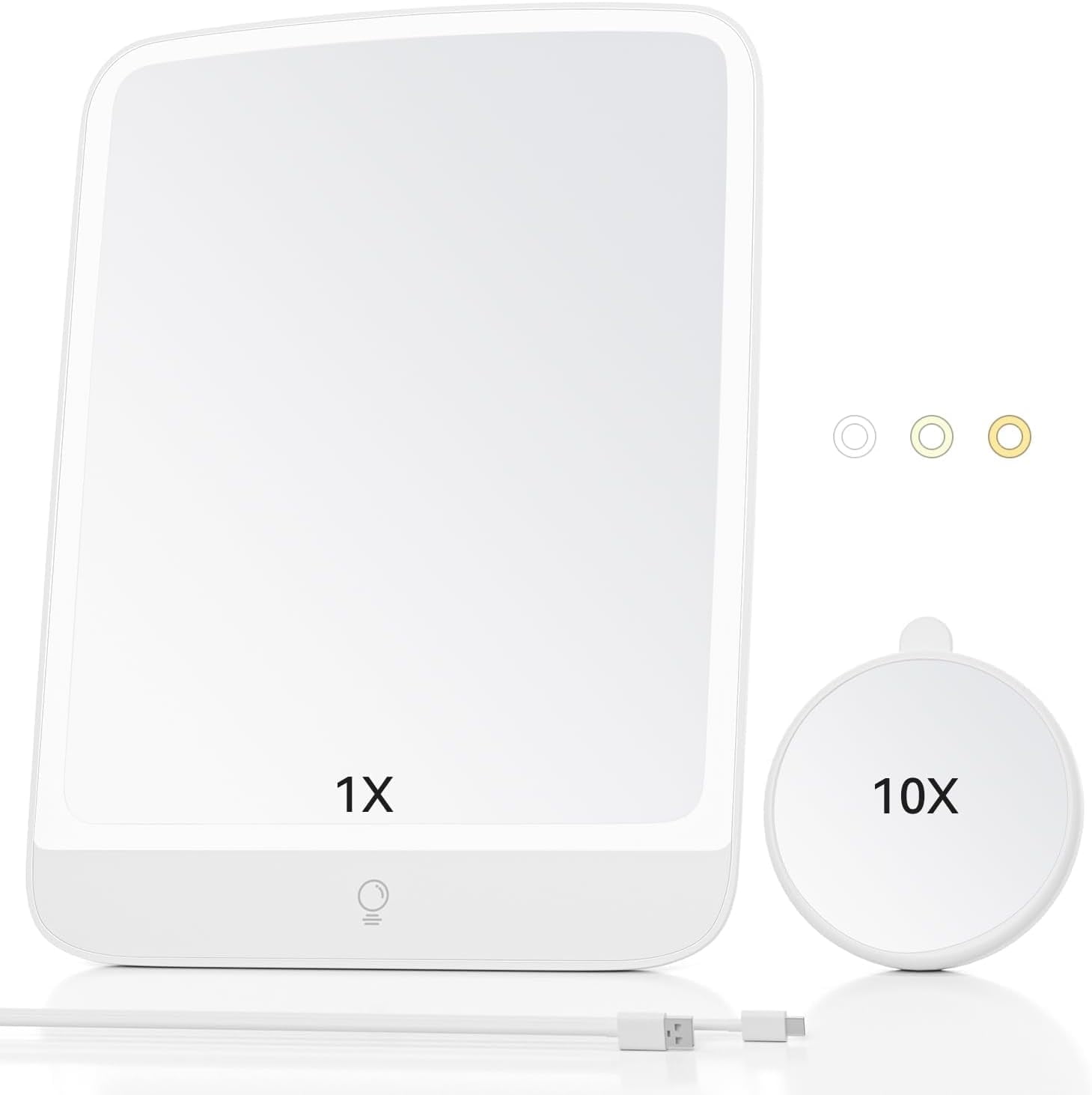 POPLIZZ 11" x 8" Portable Makeup Mirror with Light, Folding Mirror with ...