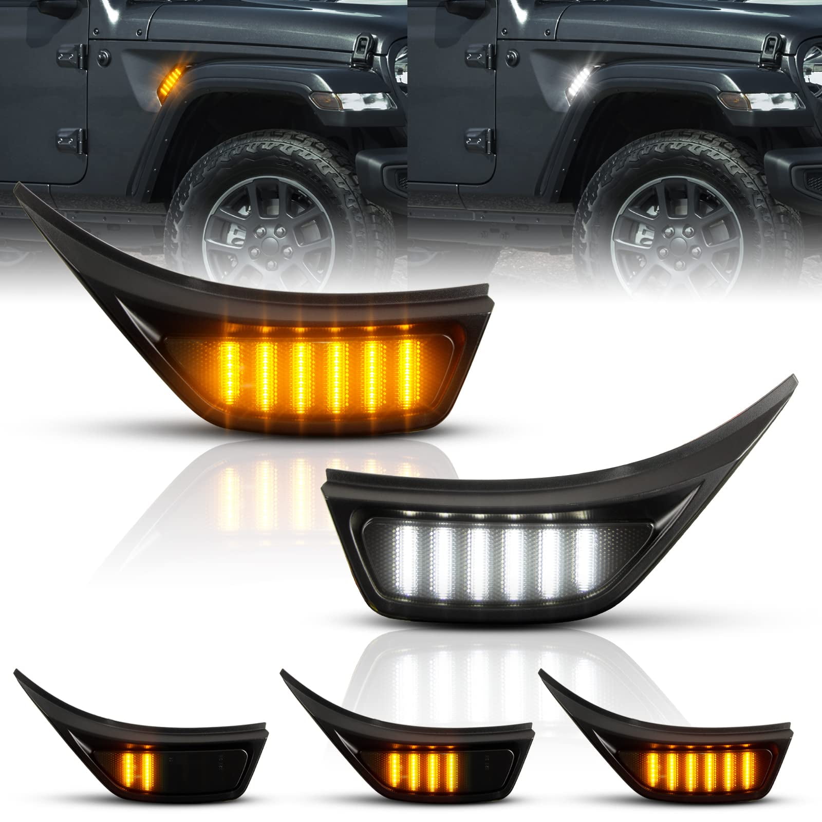 POPMOTORZ Switchback Front Fender SSF20 Side Marker Lights, Dynamic LED ...