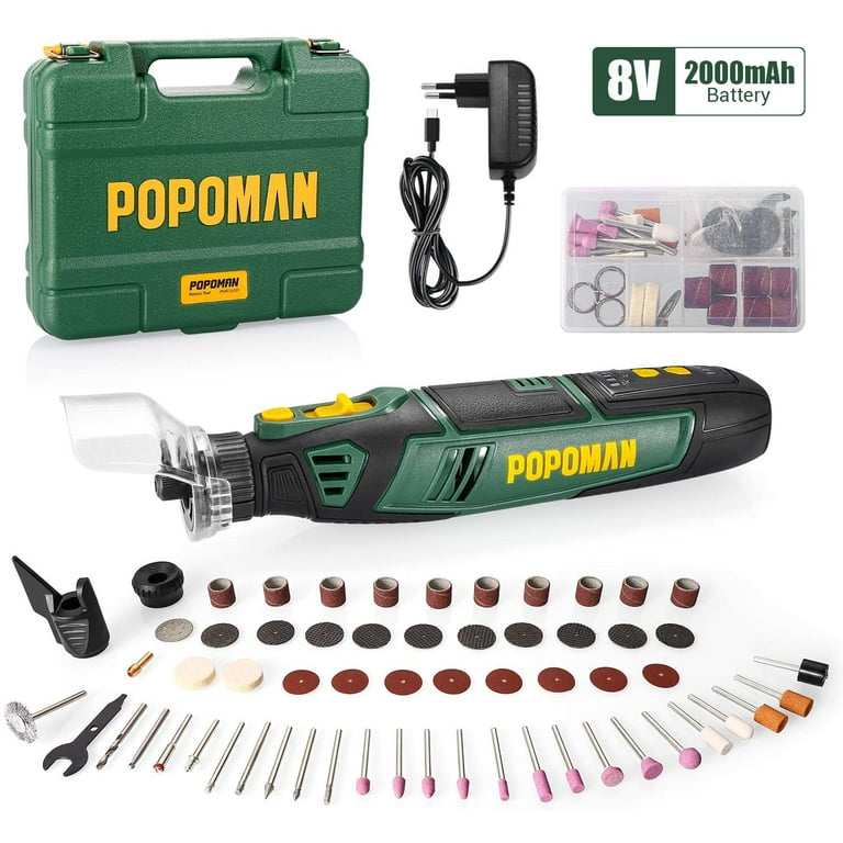 POPOMAN Cordless Rotary Tool Kit 8V Battery, USB-C, Speed,, 59% OFF