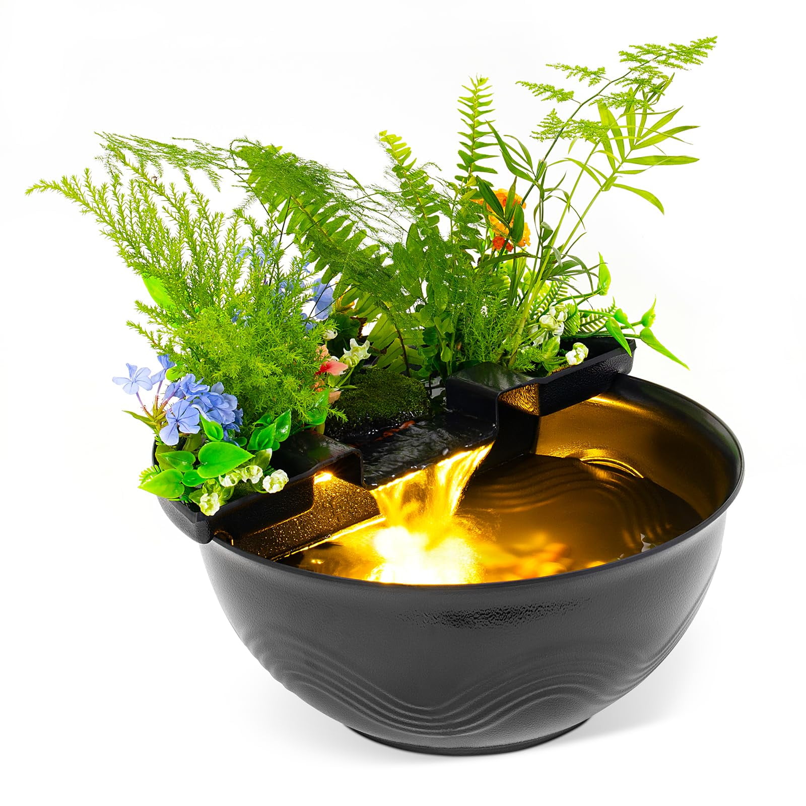 POPOSOAP Mini Water AJH3 Garden Pond Kit with Waterfall & Indoor Fish ...