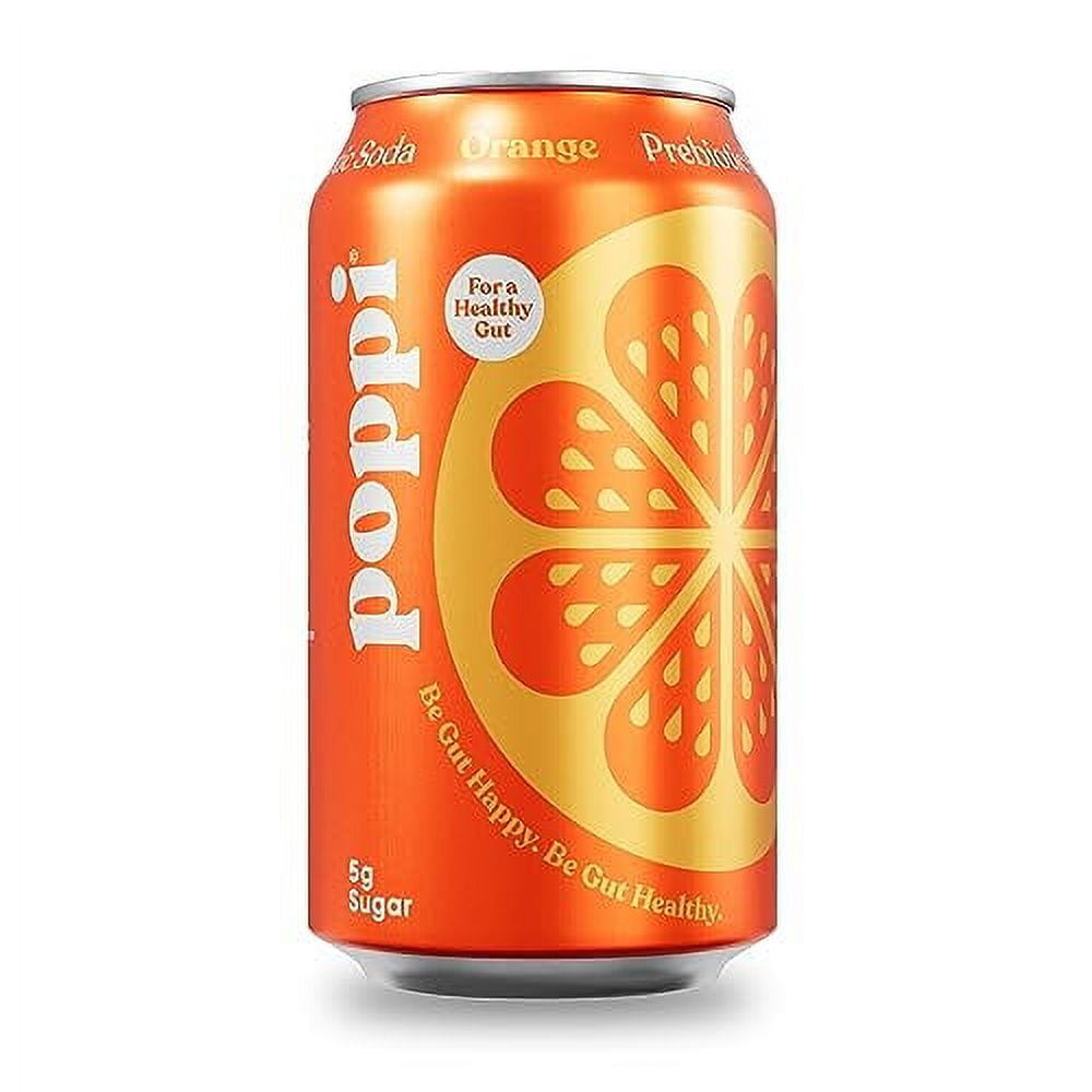 POPPI Sparkling Prebiotic Orange Soda w/Gut Health & Immunity Benefits ...