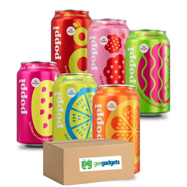 POPPI Sparkling Prebiotic Soda, Beverages w/Apple Cider Vinegar ...