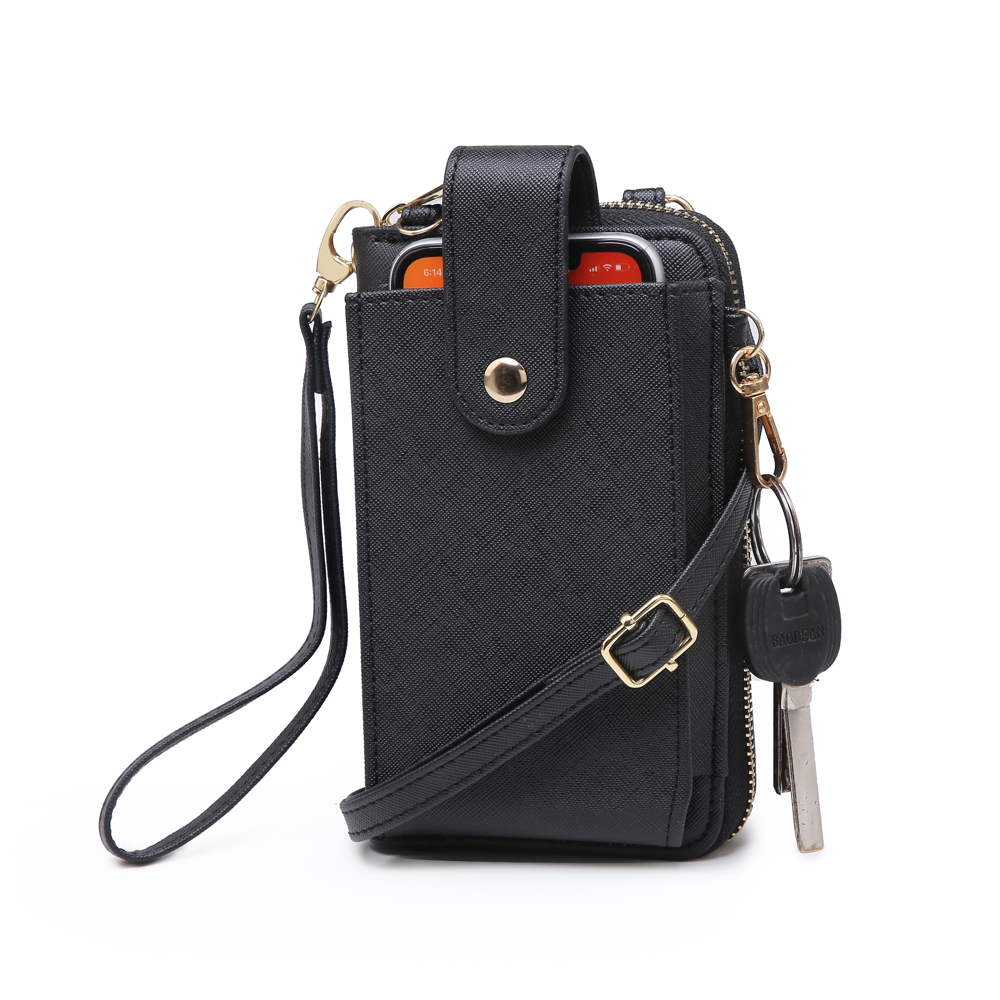 POPPY Faux Leather Cell Phone Purse Crossbody Shoulder Bag Wristlet ...