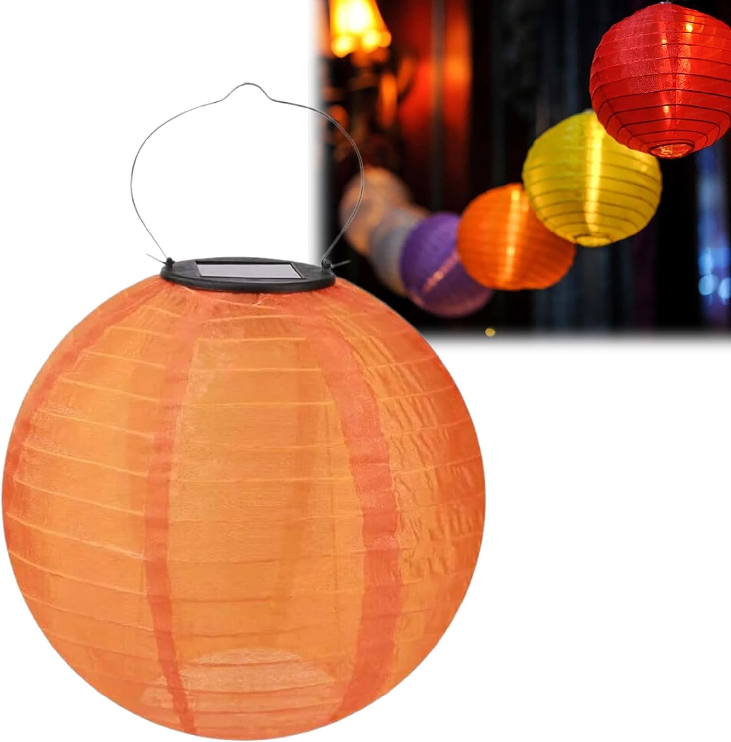 POPQUS 12 Inch Waterproof Solar Lantern, Orange, Party Lanterns ...