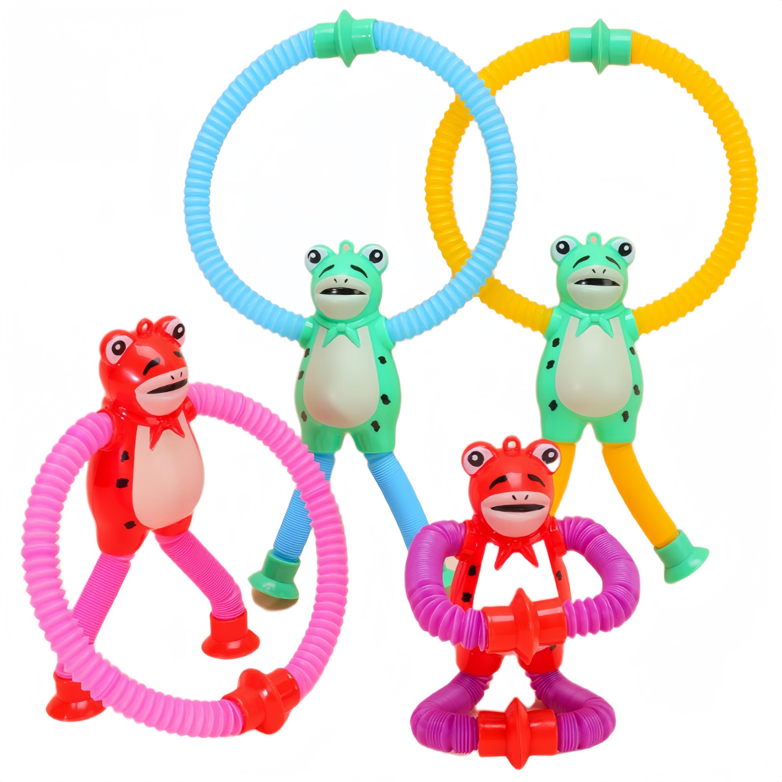POPRORE 4 PCS Telescopic Suction Cup Toy Shape Changing Telescopic Tube ...
