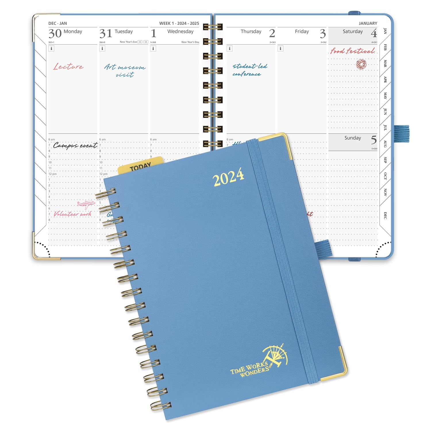 POPRUN 2024 Planner Daily .. Weekly and Monthly 8.5'' .. x 6.25 ...