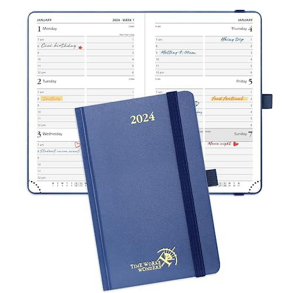 POPRUN 2024 Planner Pocket Size 4''x 6.25'' - Small Calendar for Purse ...
