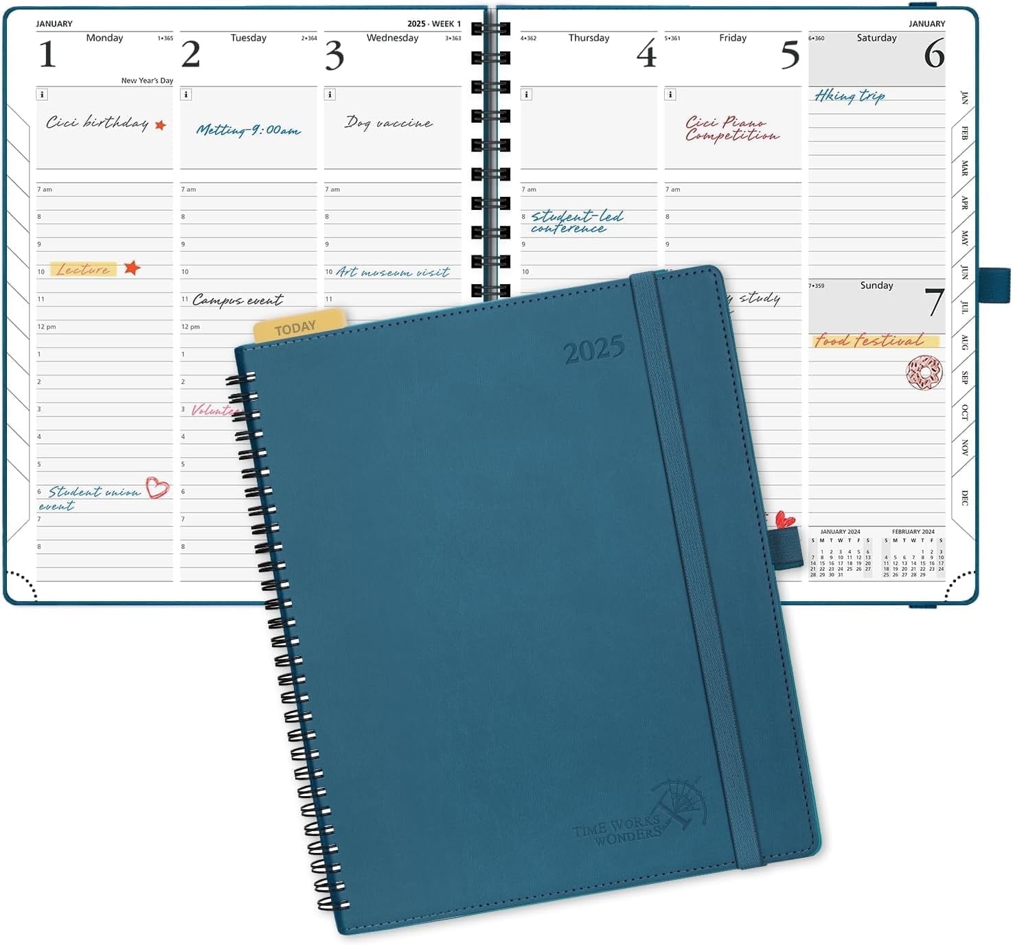 POPRUN 2025 Planner, 8.5" x 10.5" Weekly Planners & Appointment Book ...