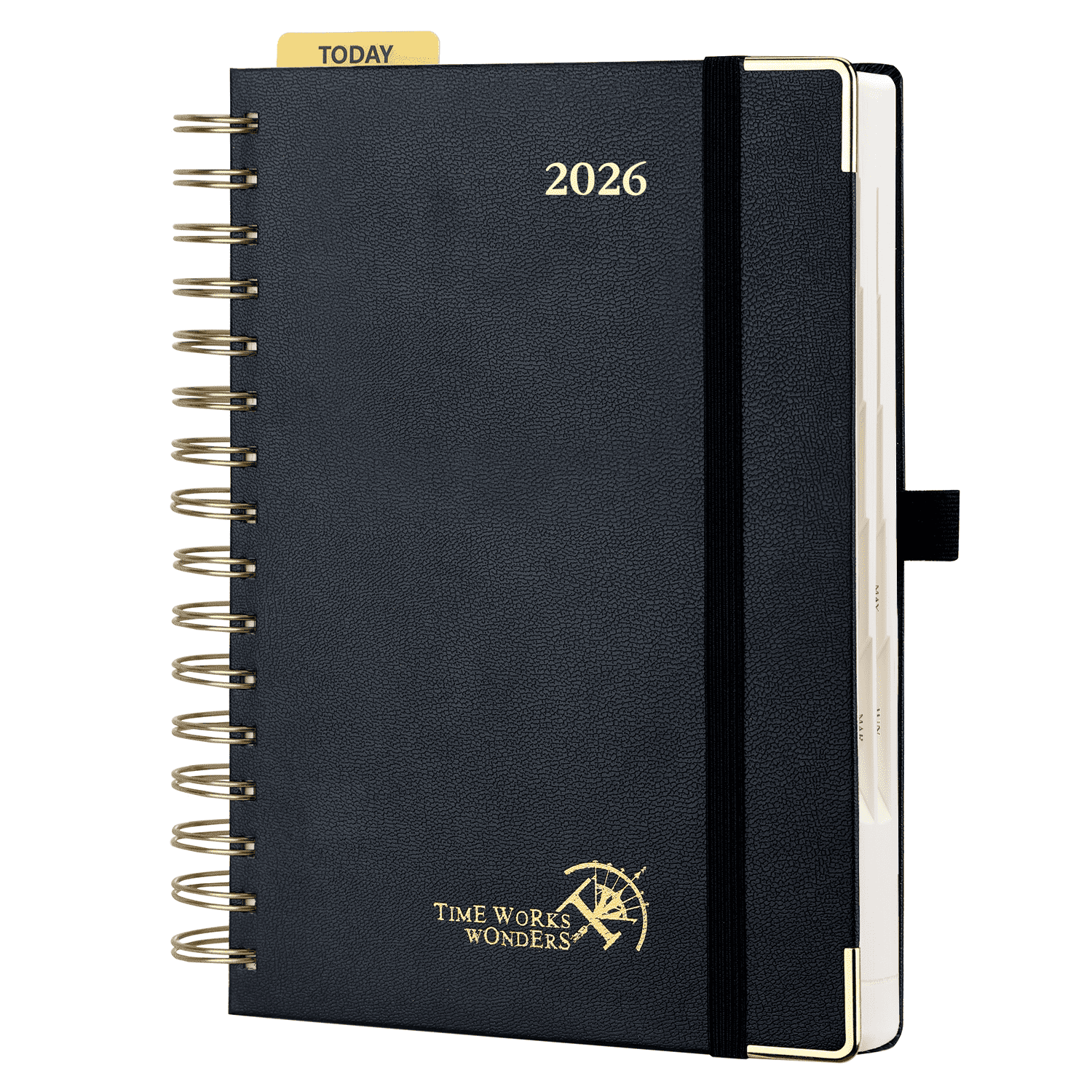 POPRUN 2026 Daily Planner One Page A Day, 8.5" x 5.75" Wire-Bound Hard ...