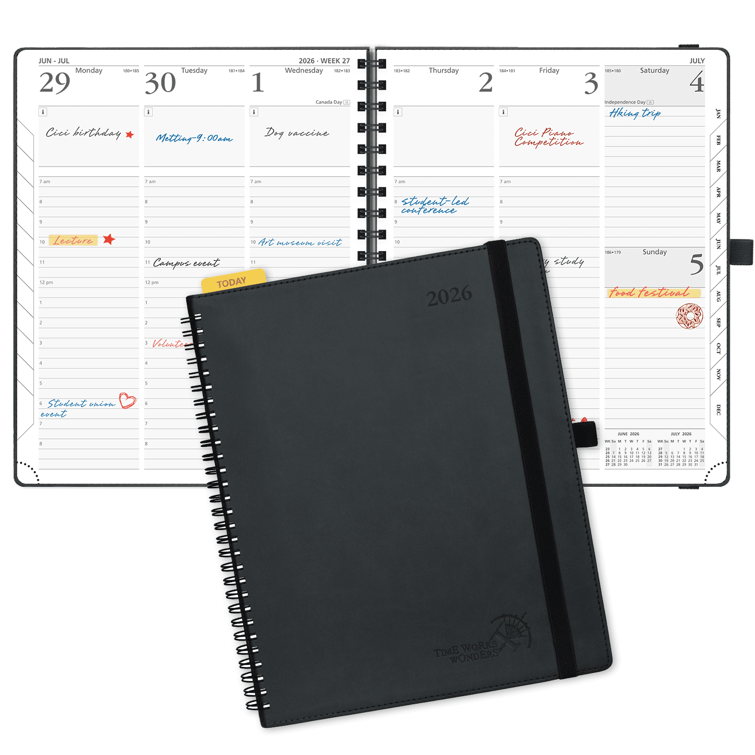 POPRUN 2026 Planner Weekly and Monthly, Jan. 2026-Dec. 2026, Large-8.5 ...
