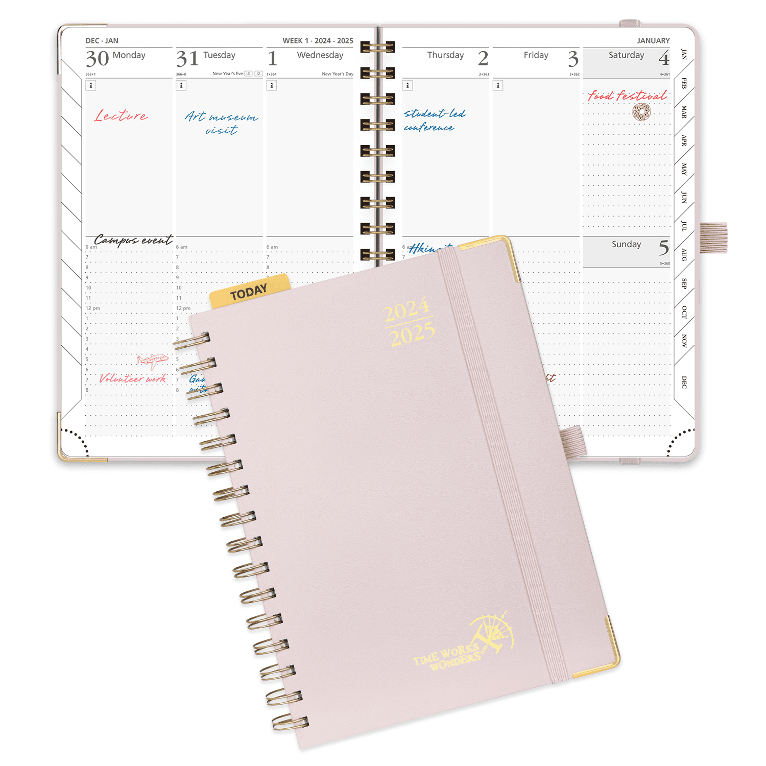POPRUN Academic Planner 2024-2025 Hardcover Spiral Bound 6.25" x 8.5 ...