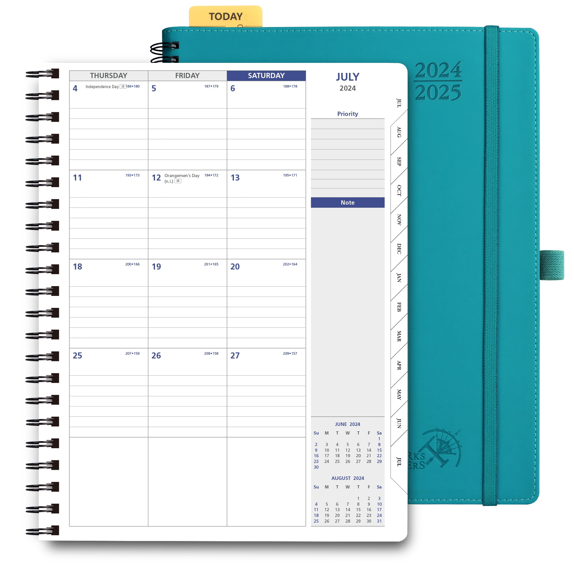 POPRUN Monthly Calendar 2024-2025 Spiral Bound (8.5" x 11") Academic ...