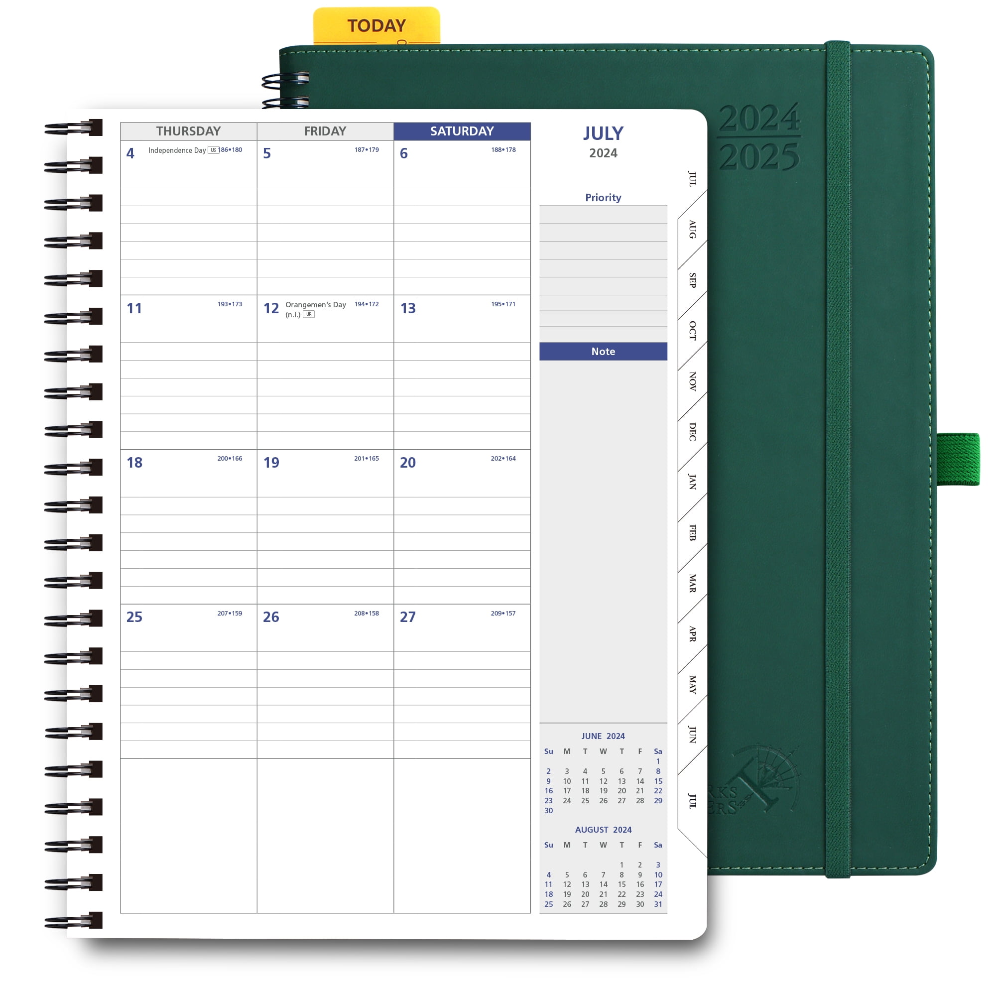 POPRUN Monthly Calendar 2024-2025 Spiral Bound (8.5" x 11") Academic ...