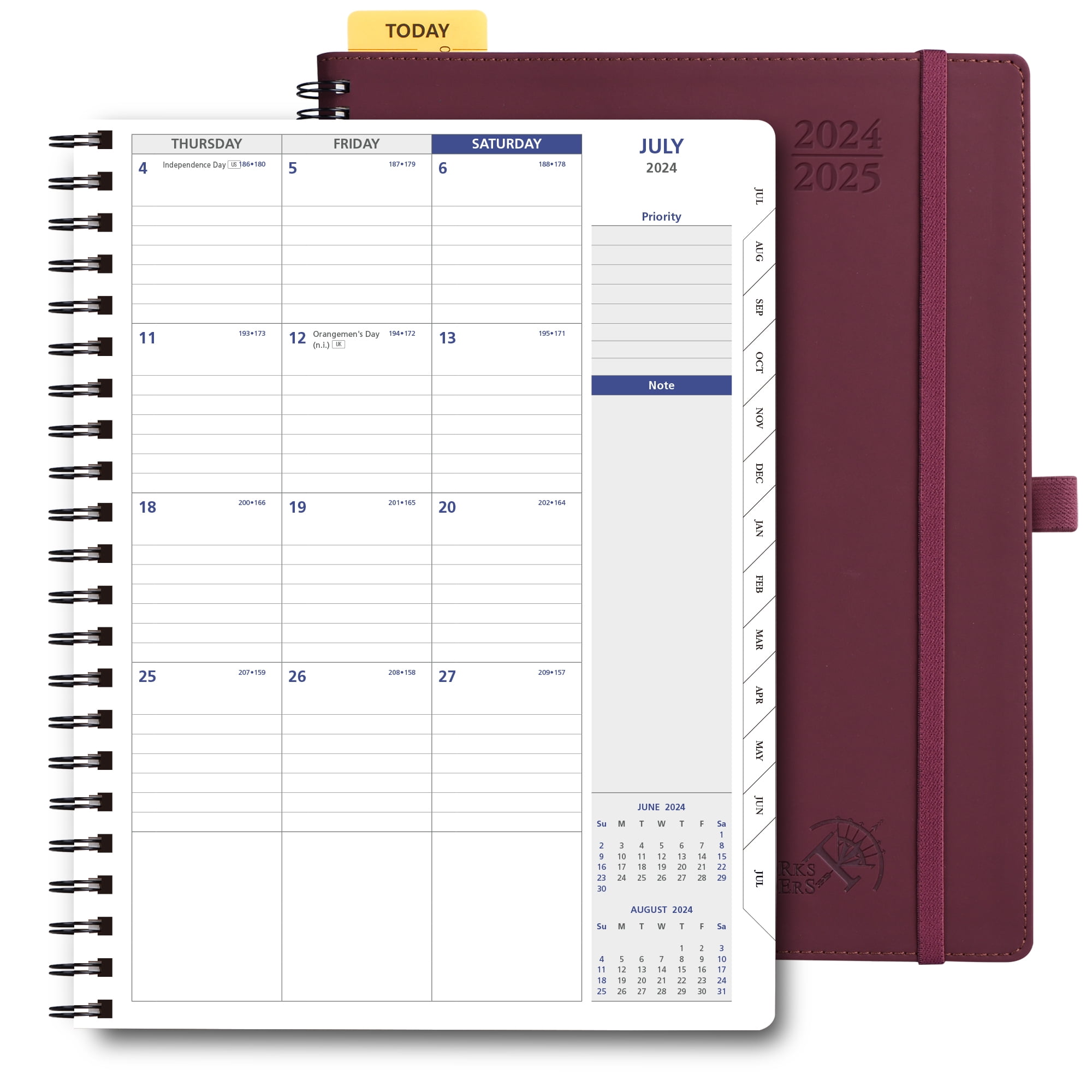 POPRUN Monthly Calendar 2024-2025 Spiral Bound (8.5" x 11") Academic ...