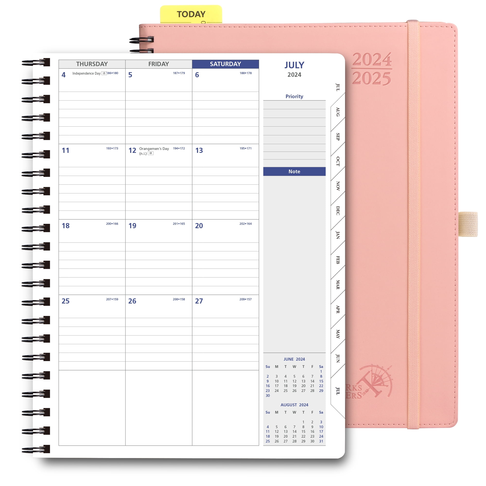 POPRUN Monthly Calendar 2024-2025 Spiral Bound (8.5" x 11") Academic ...