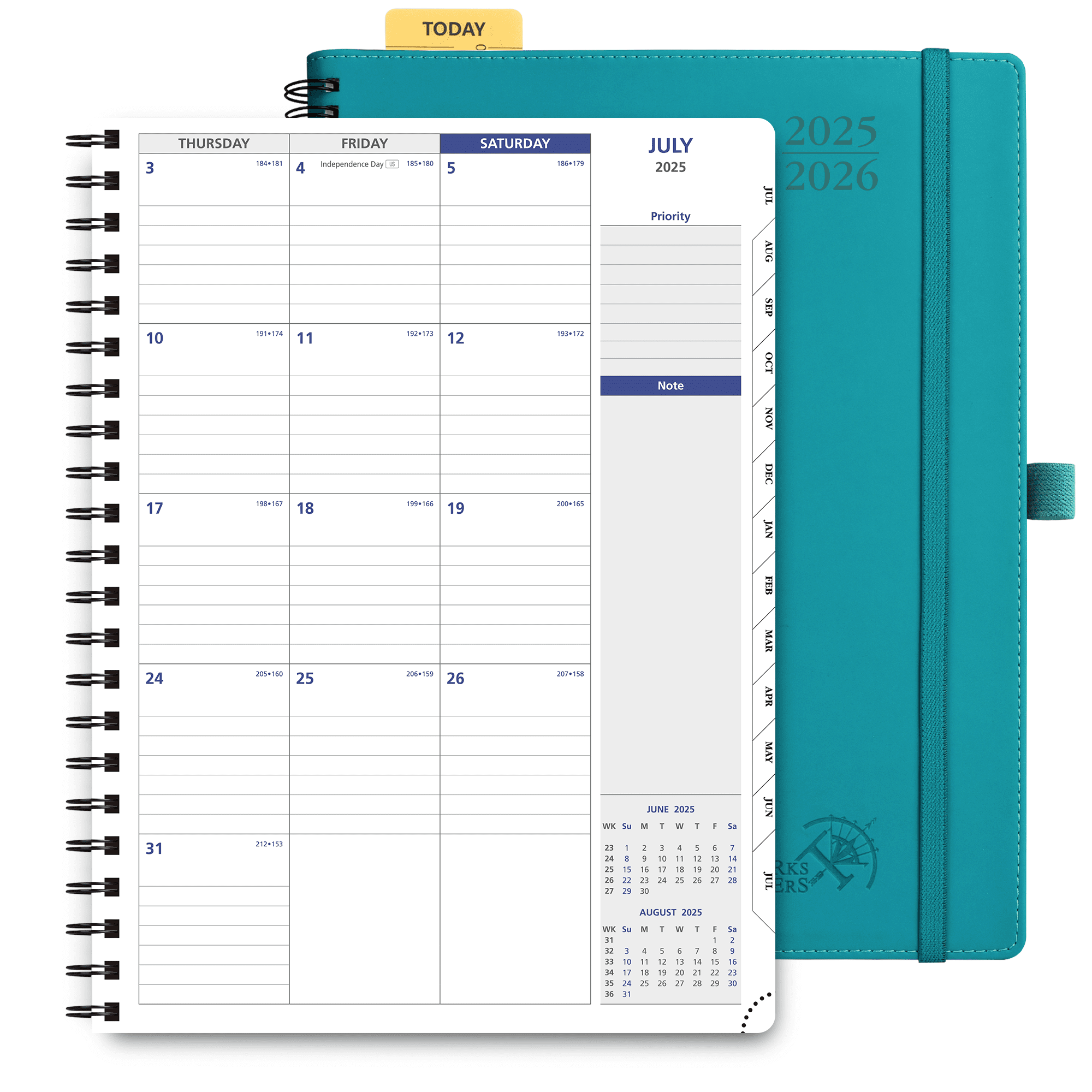 POPRUN Monthly Planner 2025-2026, 8.5'' x 11'', Spiral-Bound, 13-Month ...