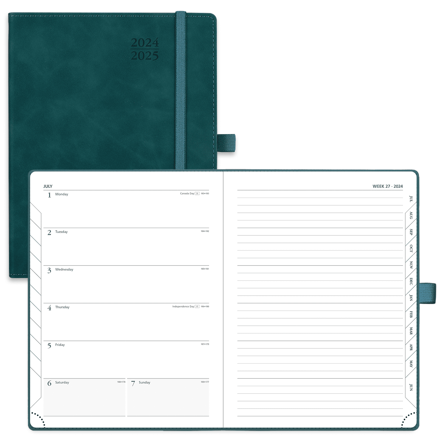 POPRUN Planner 2024-2025 (6.5'' x 8.5'') Academic Calendar Notebook ...