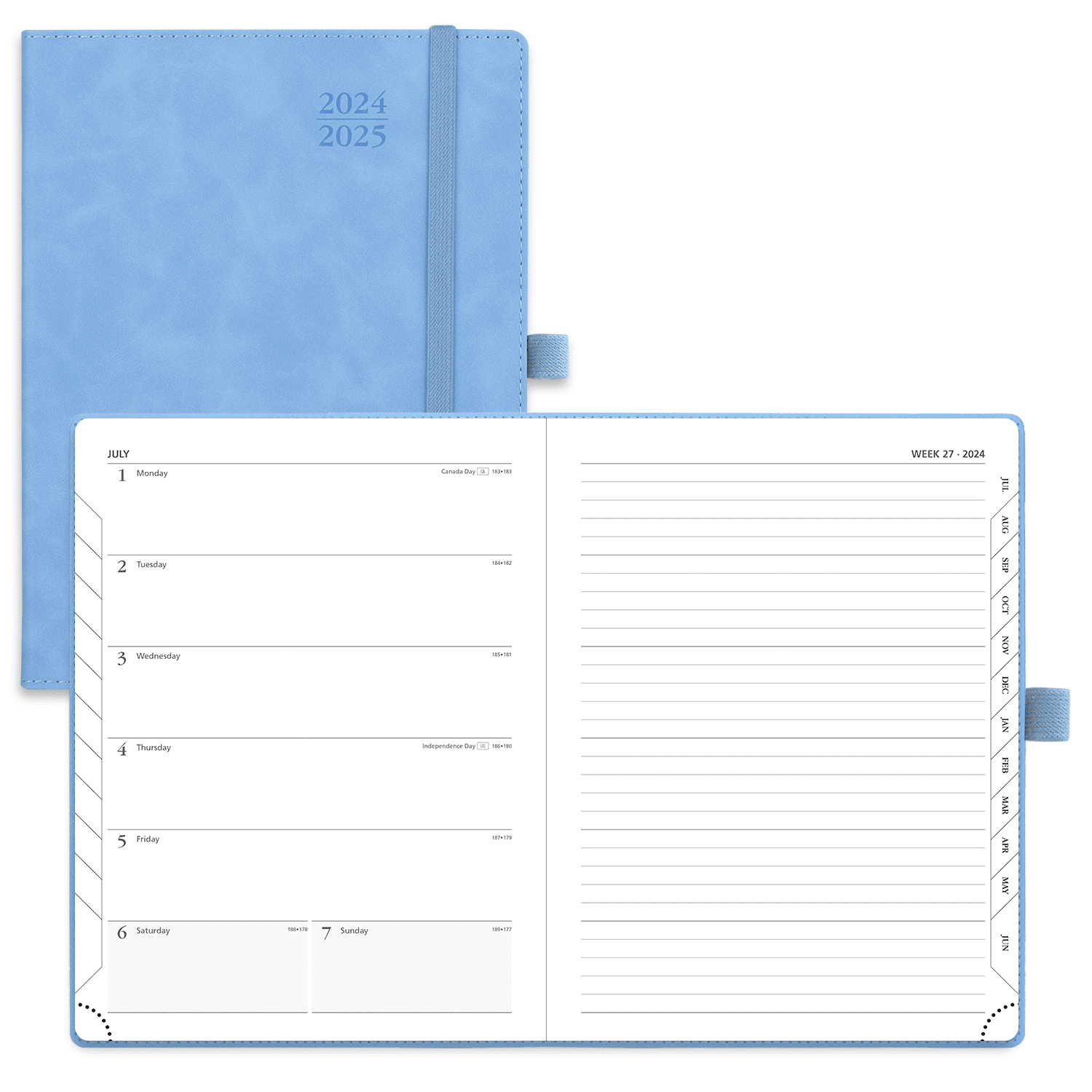 POPRUN Planner 2024-2025 (6.5'' x 8.5'') Academic Calendar Notebook ...