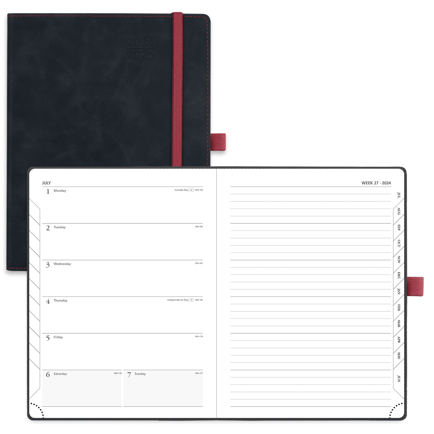POPRUN Planner 2024-2025 (6.5'' x 8.5'') Academic Calendar Notebook ...