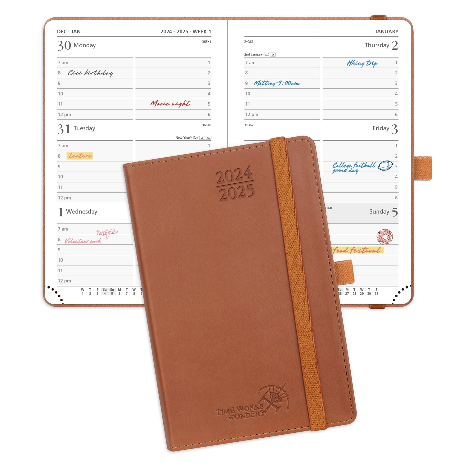 POPRUN Planner 2024-2025 Pocket Size (4'' x 6.25'') Academic Year ...