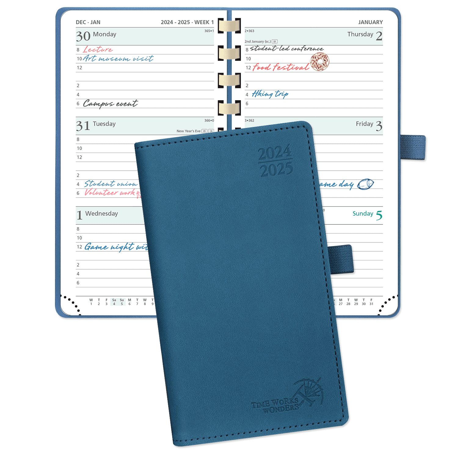 POPRUN Pocket Planner 2024-2025 (3.5'' x 6.5'') 17 Months Academic ...